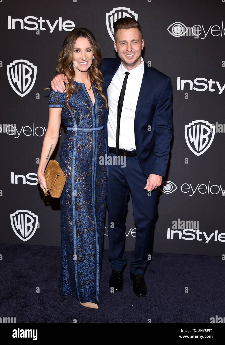 Ryan Tedder and Genevieve Tedder attending the 74th Annual Golden Globe ...