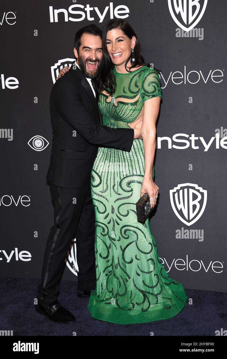 Jay Duplas and Trace Lysette attending the 74th Annual Golden Globe ...