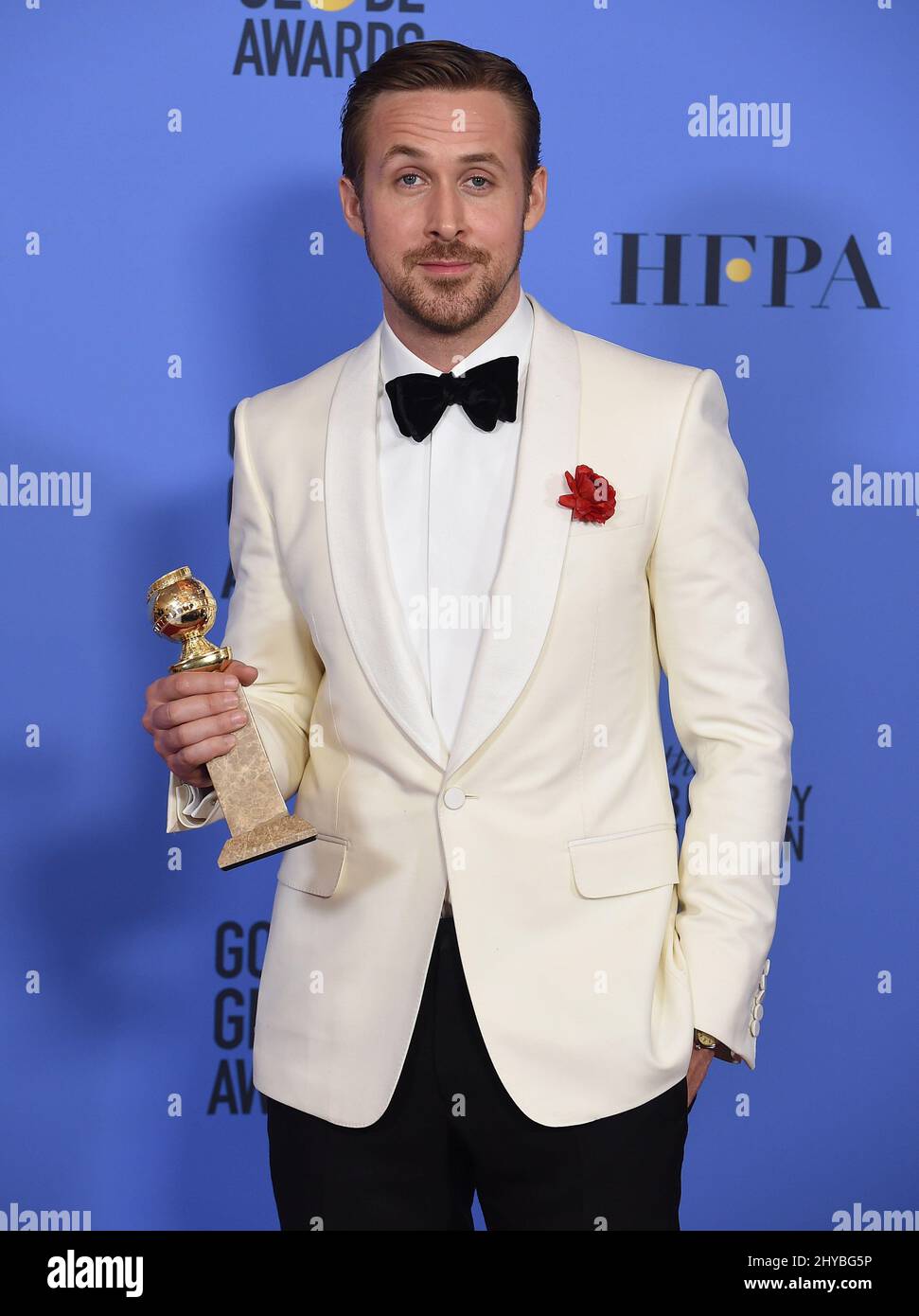 Ryan Gosling in the press room at the 74th Annual Golden Globe Awards ...