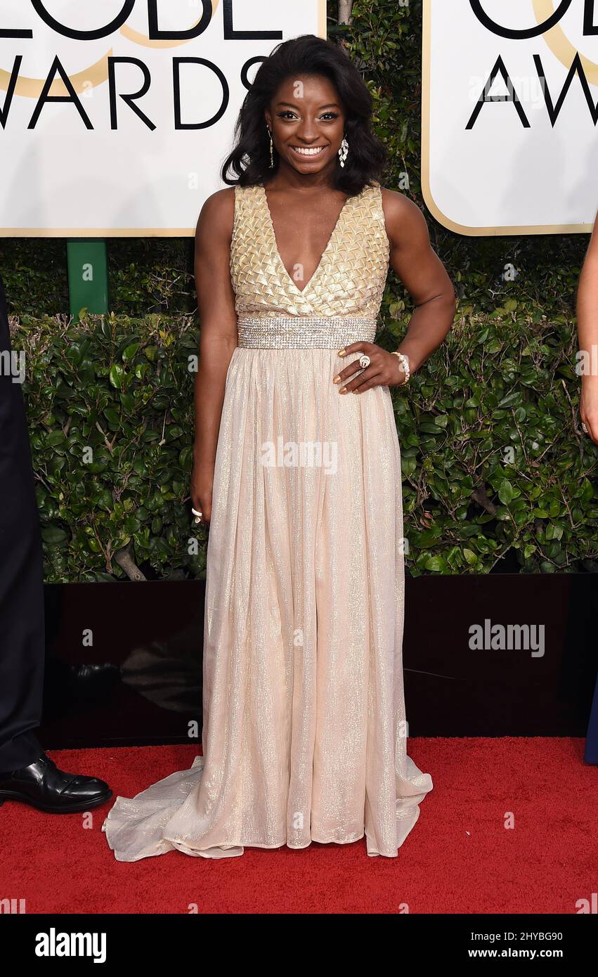 Simone Biles attending the 74th Annual Golden Globe Awards held at the ...