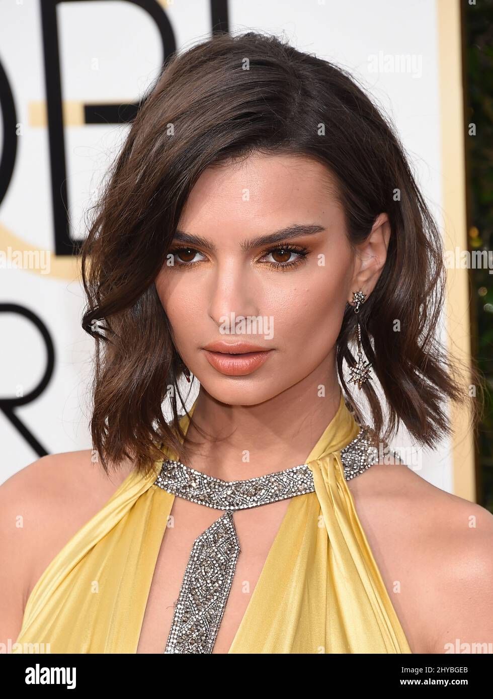 Emily Ratajkowski attending the 74th Annual Golden Globe Awards held at ...