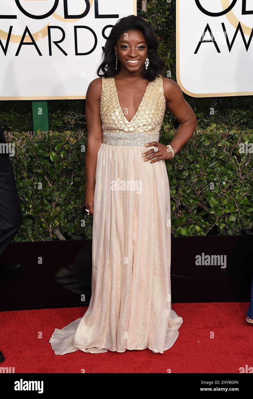 Simone Biles attending the 74th Annual Golden Globe Awards held at the ...