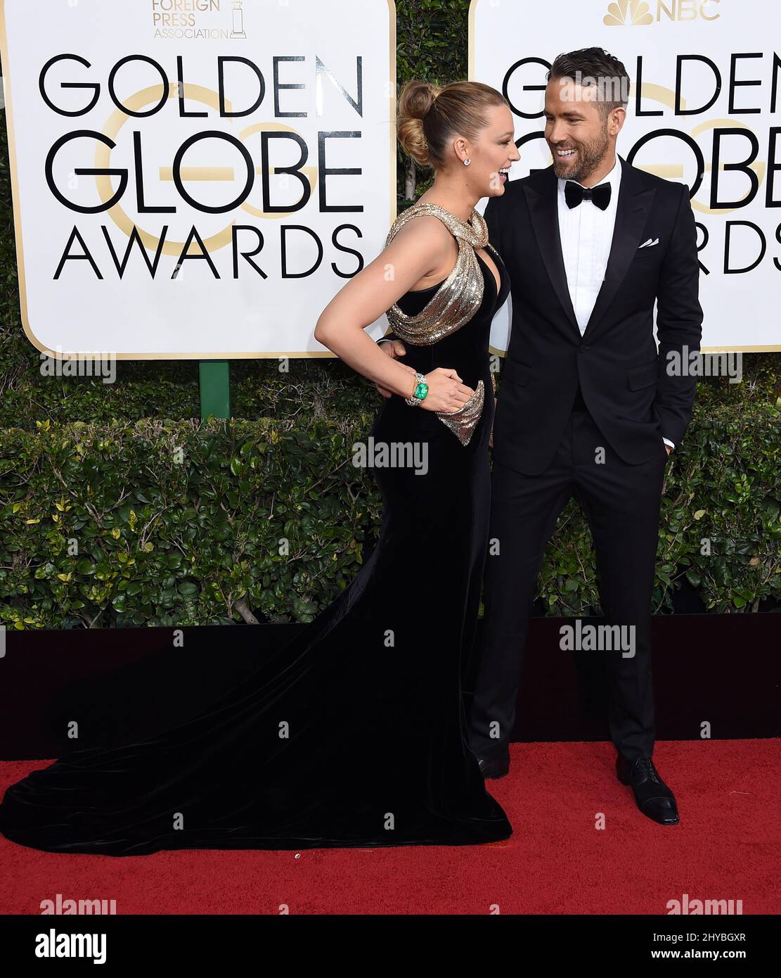 Blake Lively and Ryan Reynolds attending the 74th Annual Golden Globe ...
