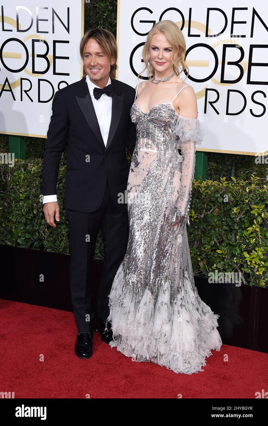 Nicole Kidman and Keith Urban attending the 74th Annual Golden Globe ...