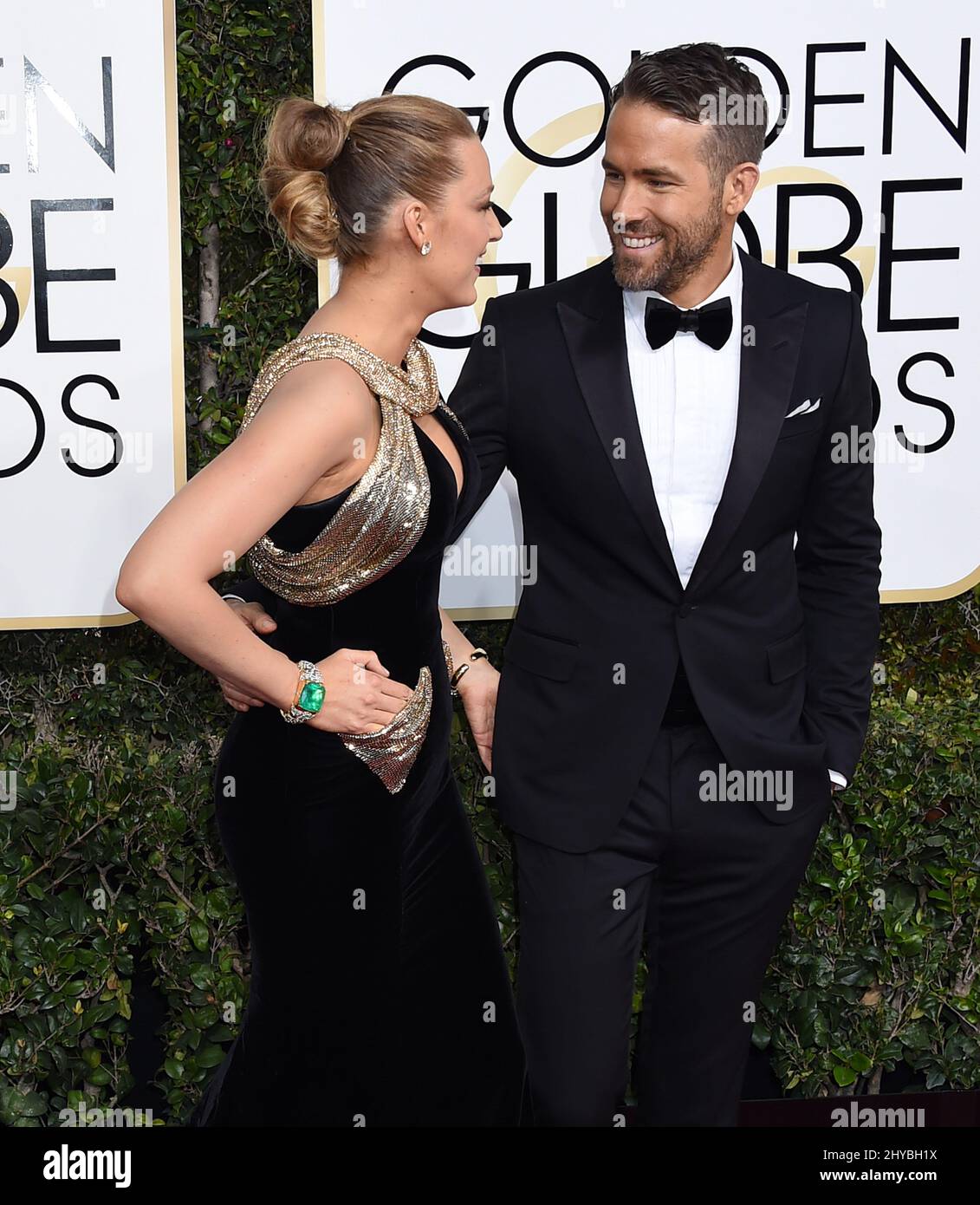 Blake Lively and Ryan Reynolds attending the 74th Annual Golden Globe ...
