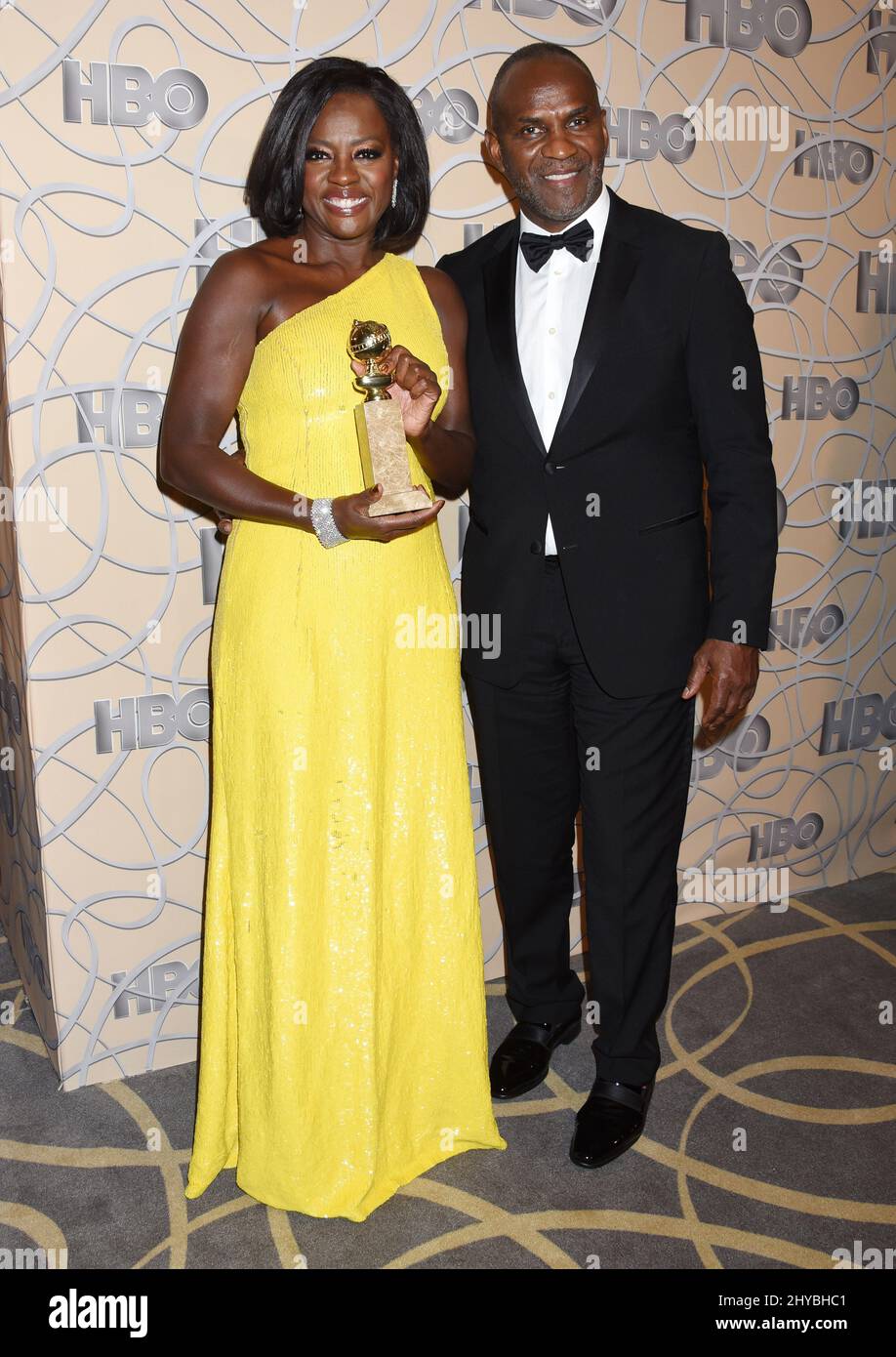 Viola Davis and Julius Tennon attending HBO'S Golden Globes after party ...
