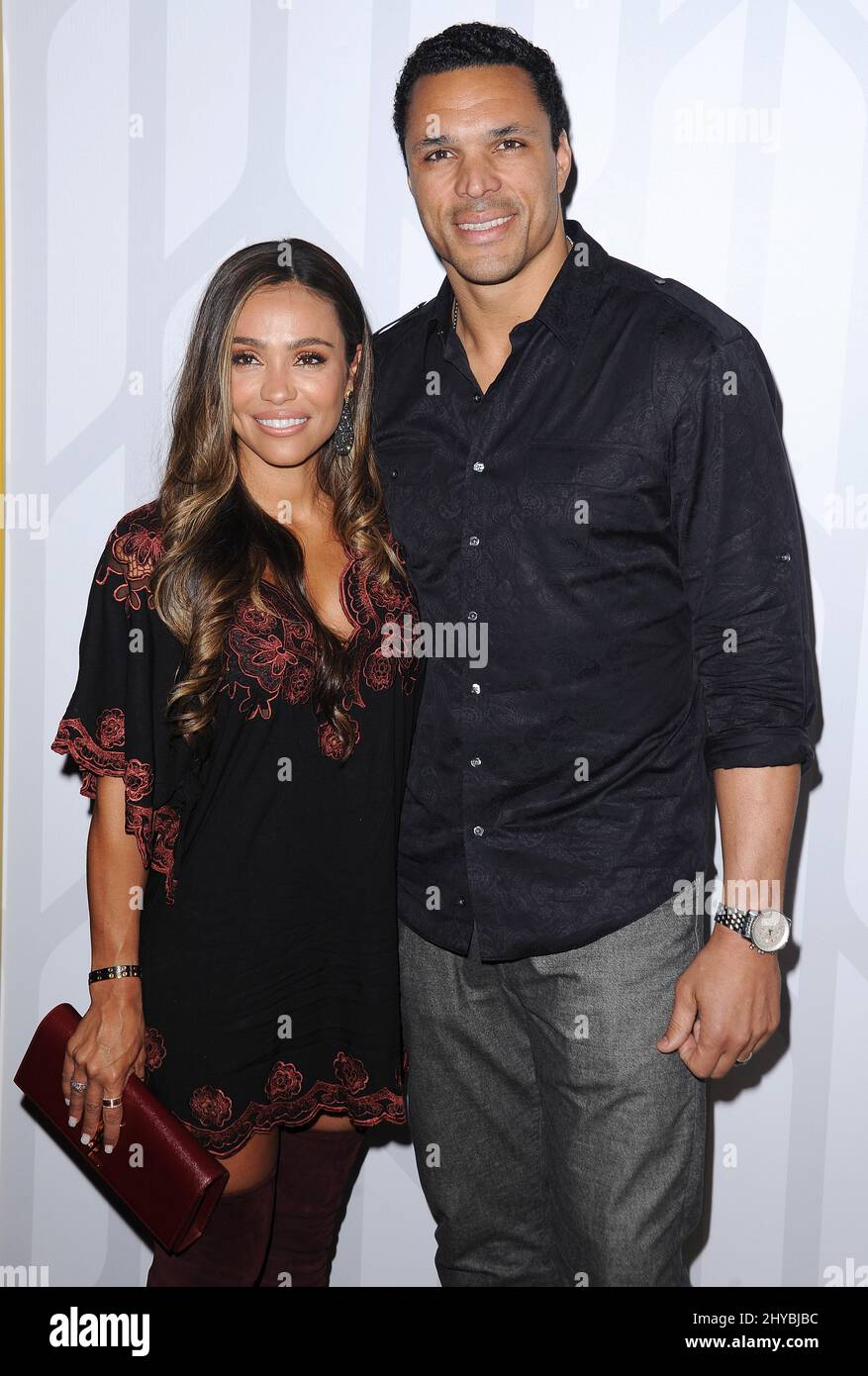 Tony Gonzalez, October Gonzalez attends "The Book Of Love" Los Angeles ...