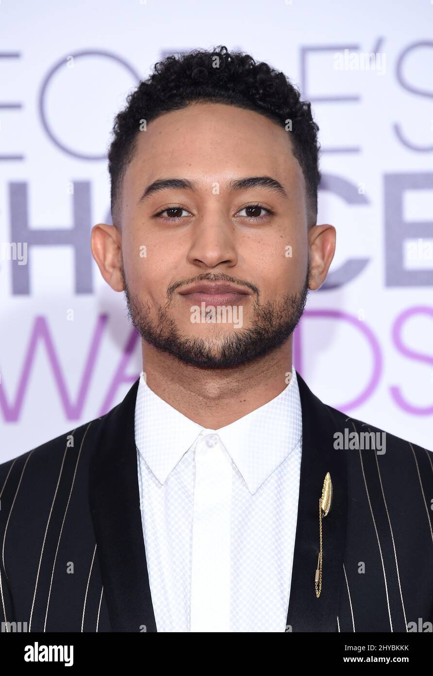 Taj Mowrey attending the People's Choice Awards 2017 held at Microsoft ...