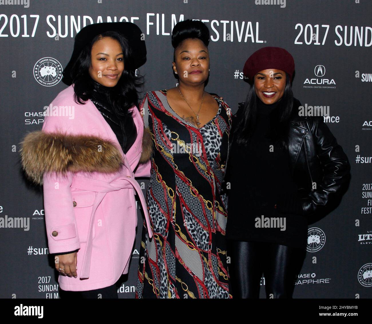 Chante Adams, Roxanne Shante and Nia Long attends the "Roxanne Roxanne ...