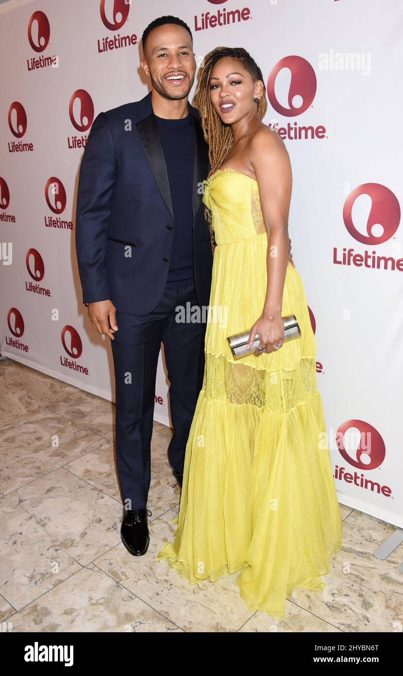 Meagan Good and Devon Franklin attending the premiere screening of ...