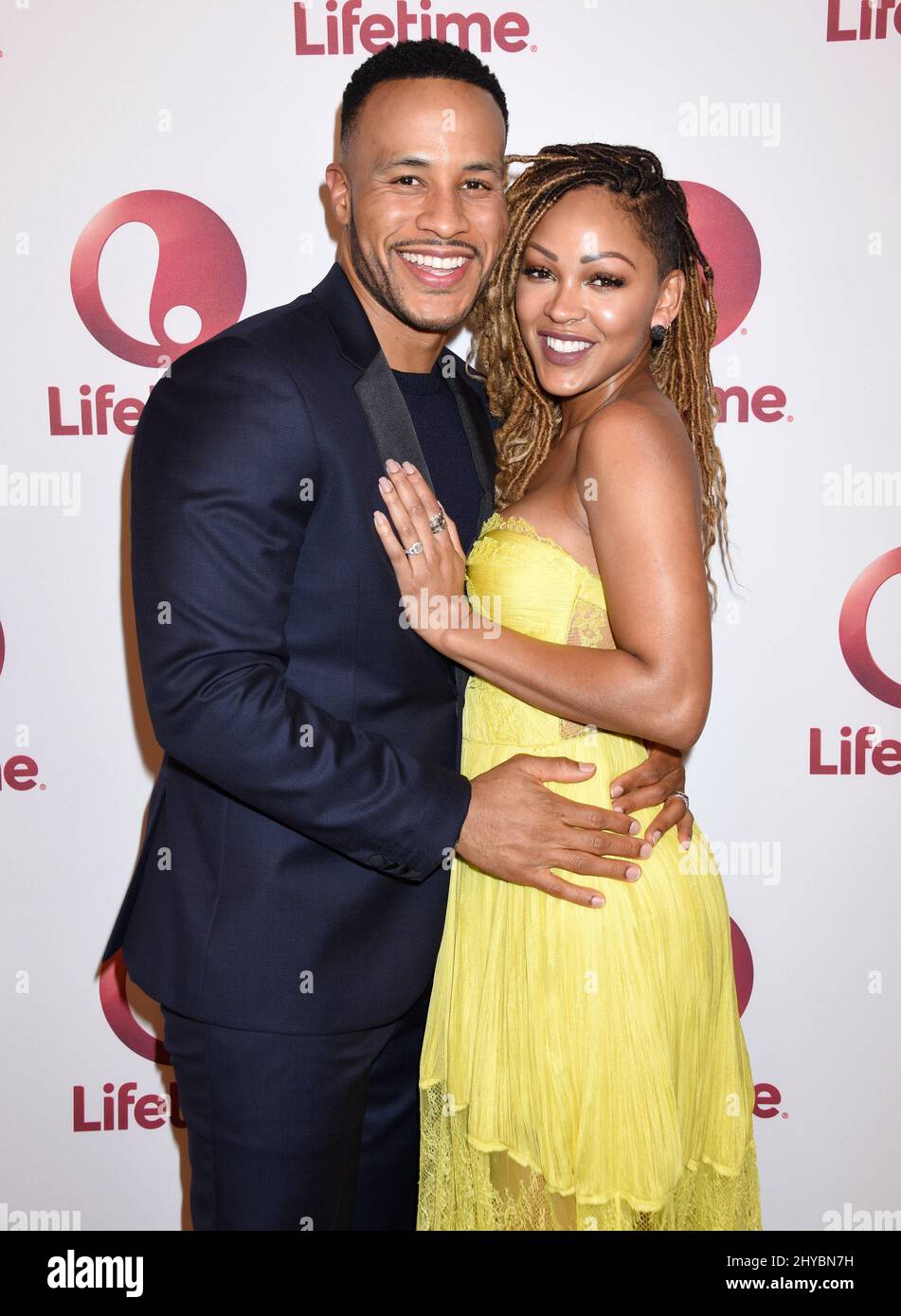 Meagan Good and Devon Franklin attending the premiere screening of ...