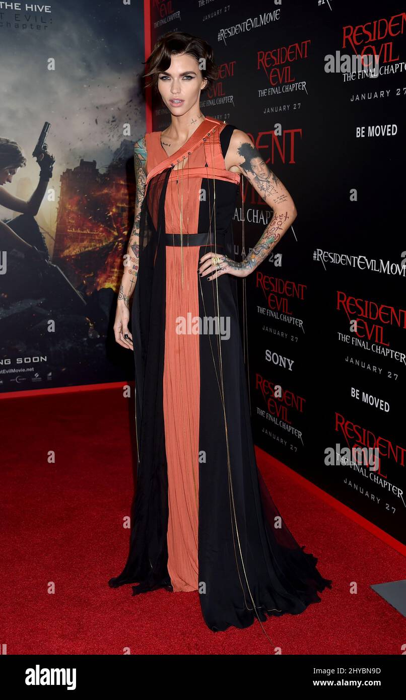 Ruby Rose attending the Los Angeles premiere screening of 'Resident ...
