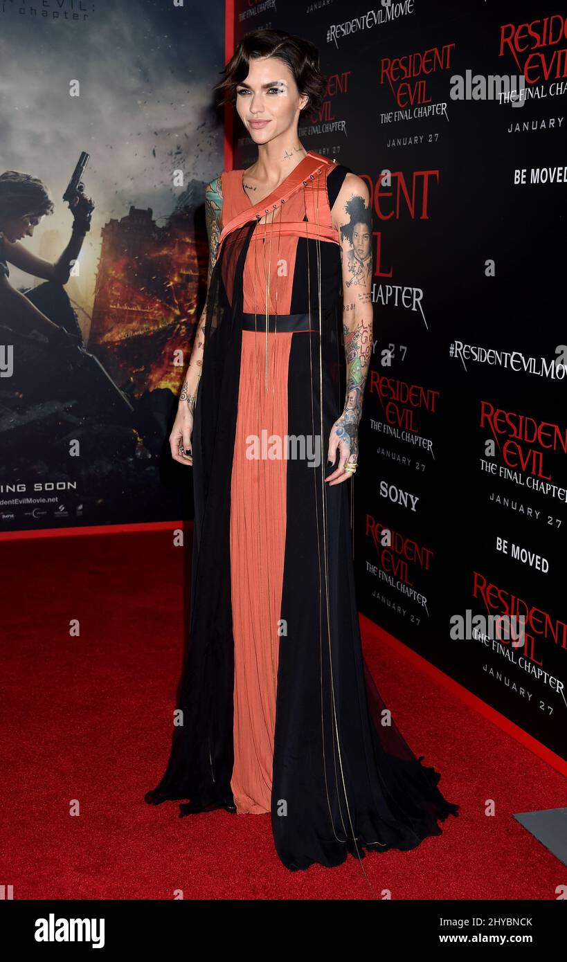Ruby Rose attending the Los Angeles premiere screening of 'Resident ...