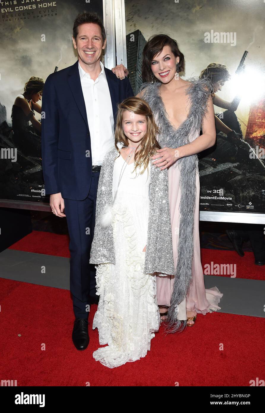 Paul W. S. Anderson, Milla Jovovich and Ever Anderson attending the Los ...