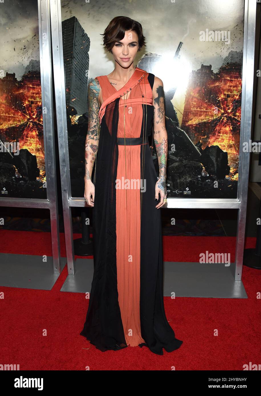 Ruby Rose attending the Los Angeles premiere screening of 'Resident ...