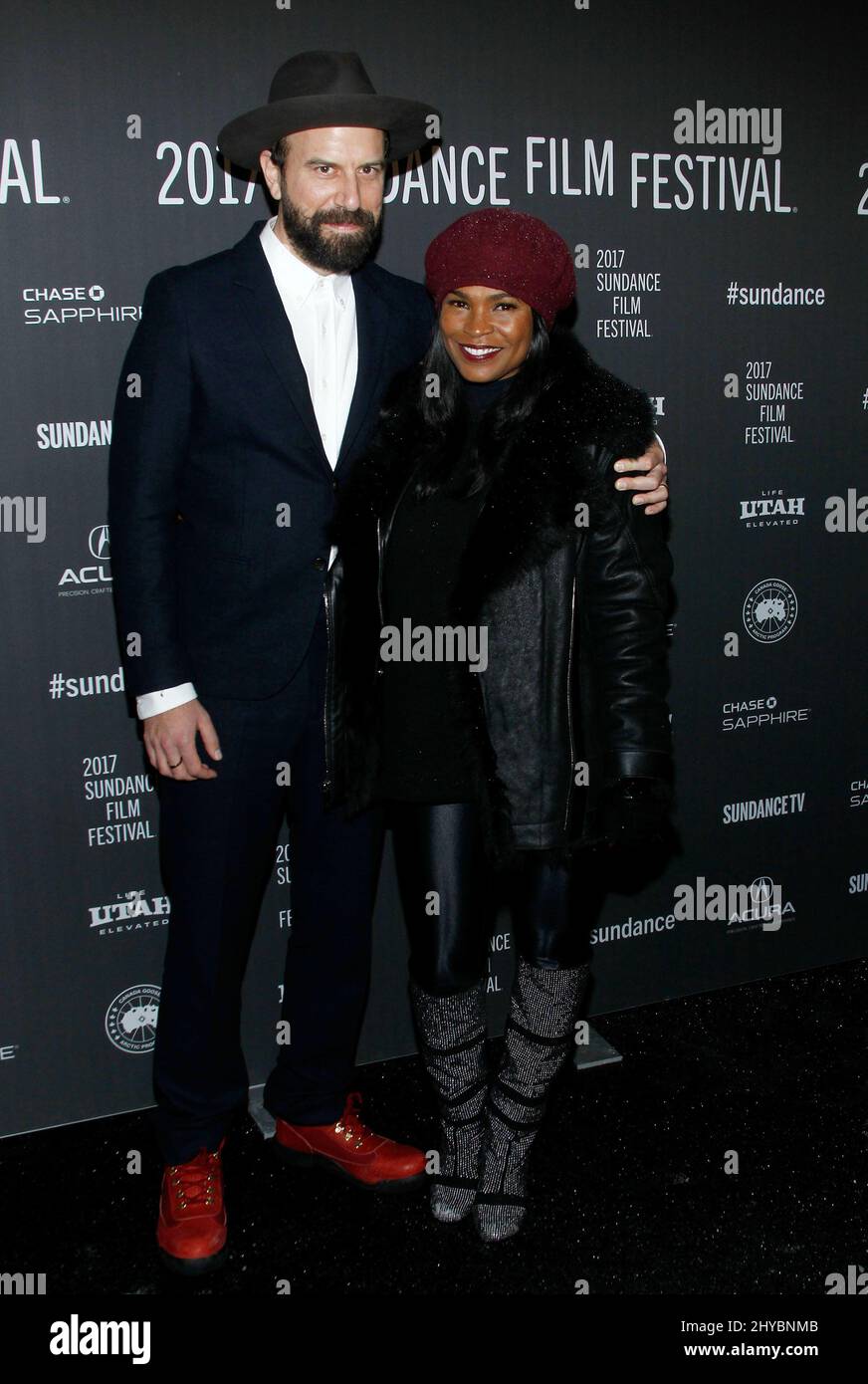 Brett Gelman and Nia Long attending the premiere of Lemon at the 2017 ...