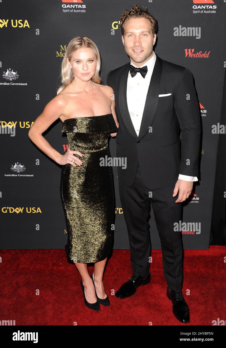 Jai Courtney, Mecki Dent attends the 2017 G'Day USA Los Angeles Gala ...