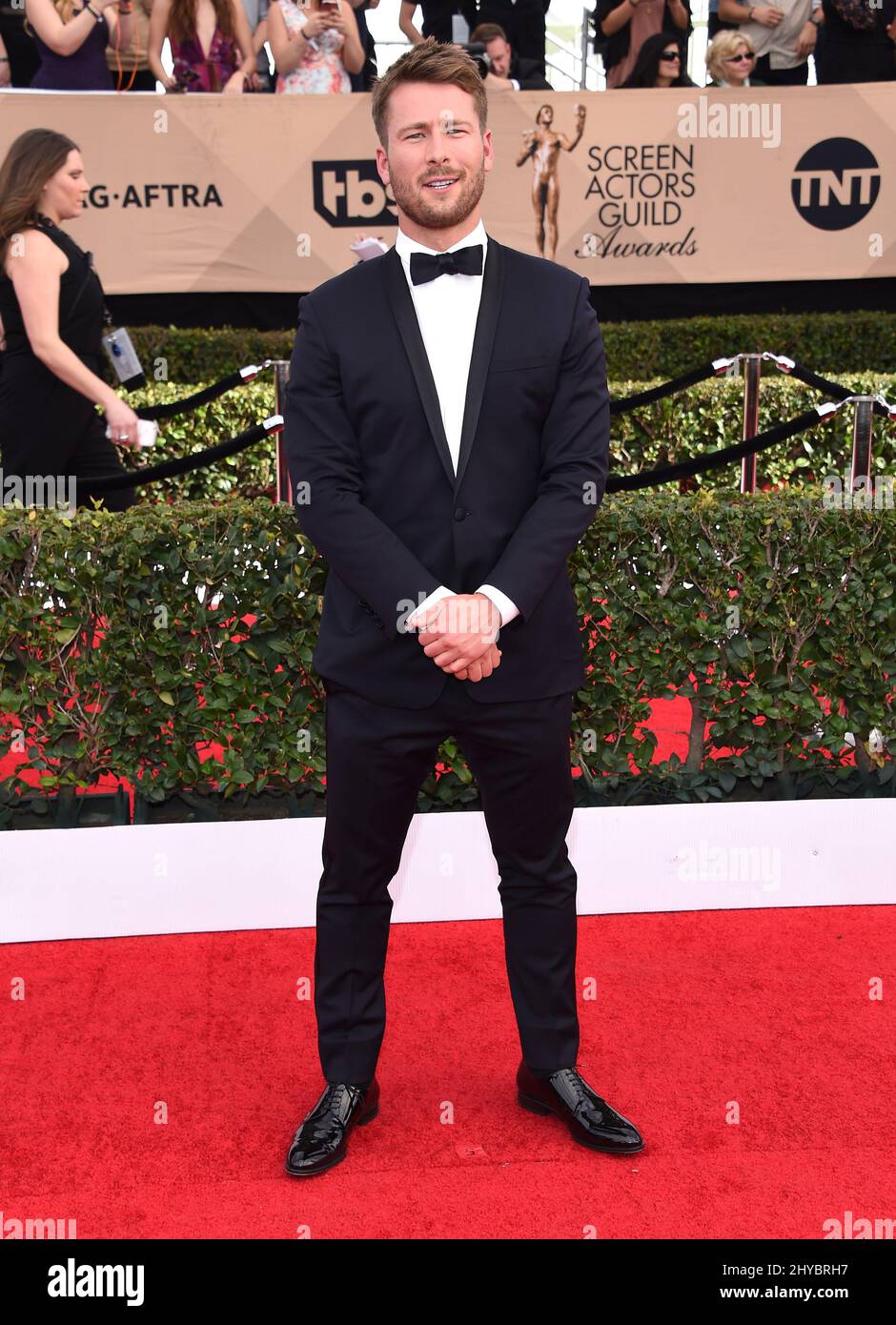 Glen Powell attending the 23rd Annual Screen Actors Guild Awards held ...