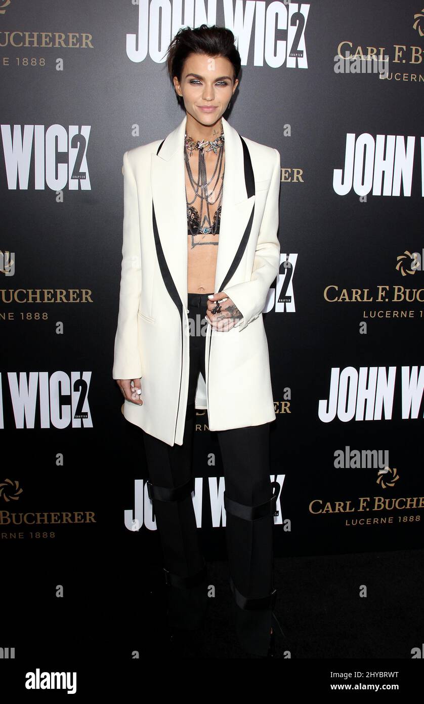 Ruby Rose attending the premiere of John Wick: Chapter Two, in Los ...