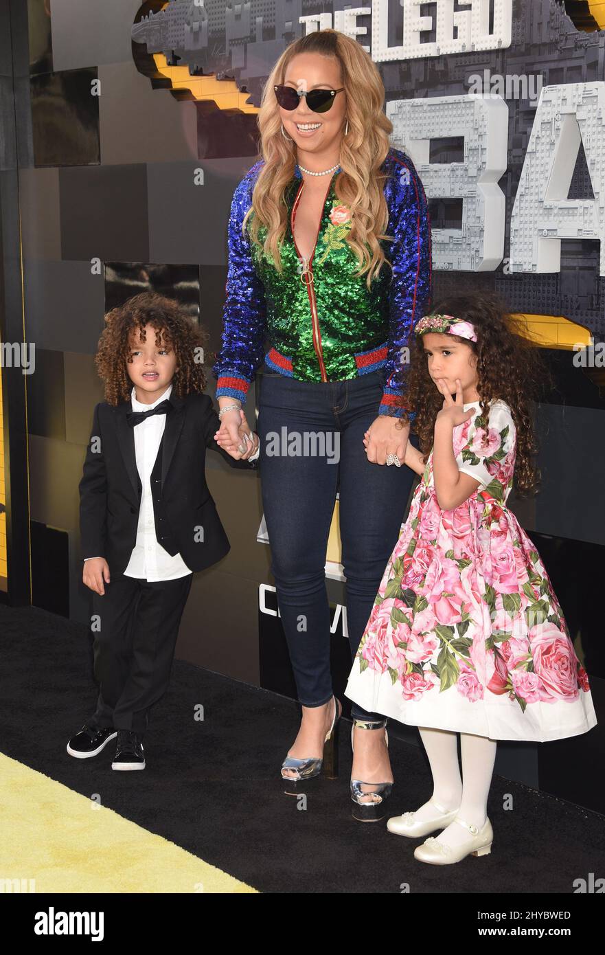 Mariah Carey, Moroccan Cannon and Monroe Cannon attending the The Lego ...