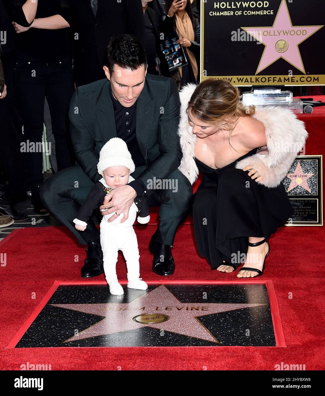 Adam Levine, Behati Prinsloo and Dusty Rose Levine attending Adam ...