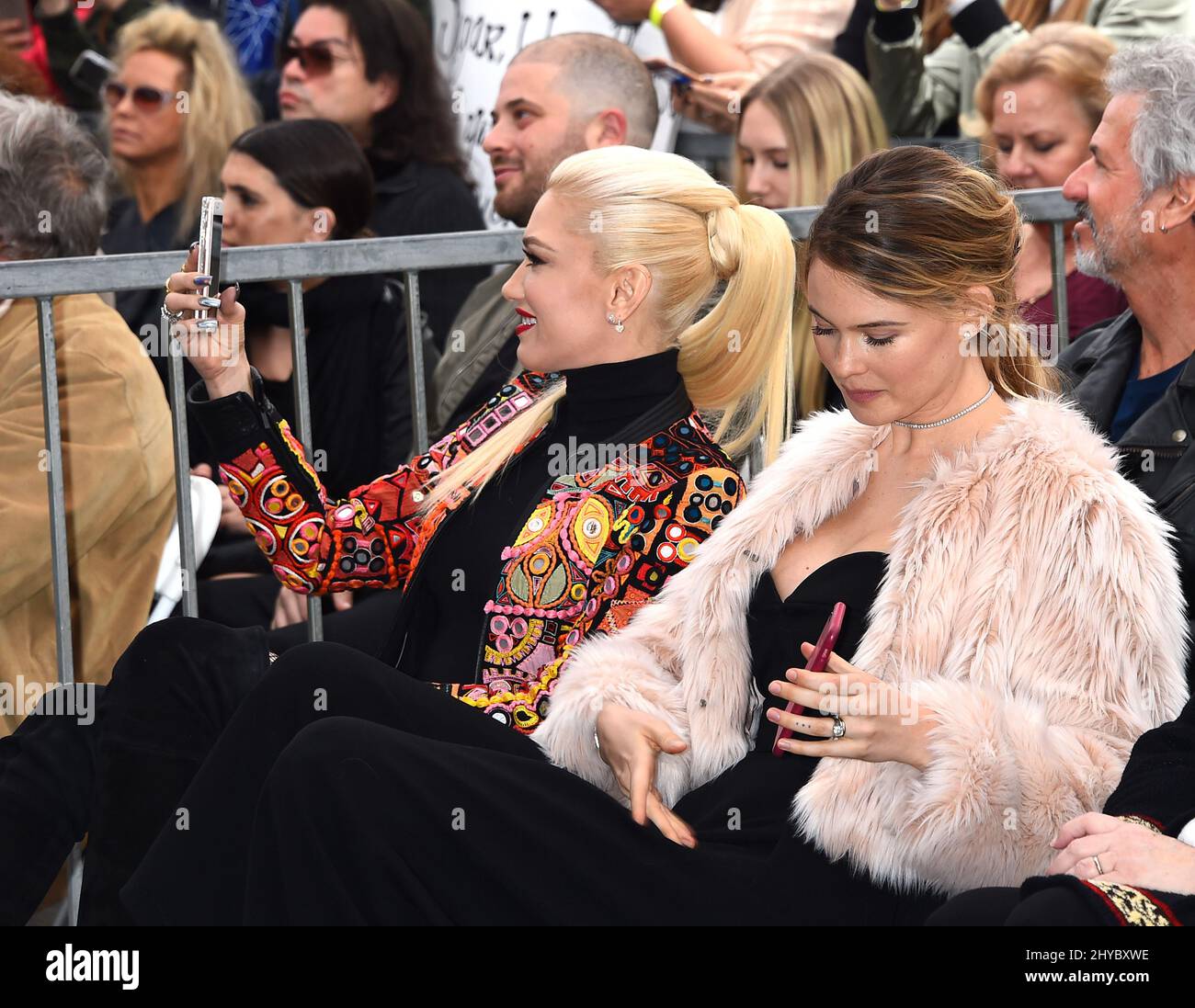 Gwen Stefani and Behati Prinsloo attending Adam Levine's Hollywood Walk ...
