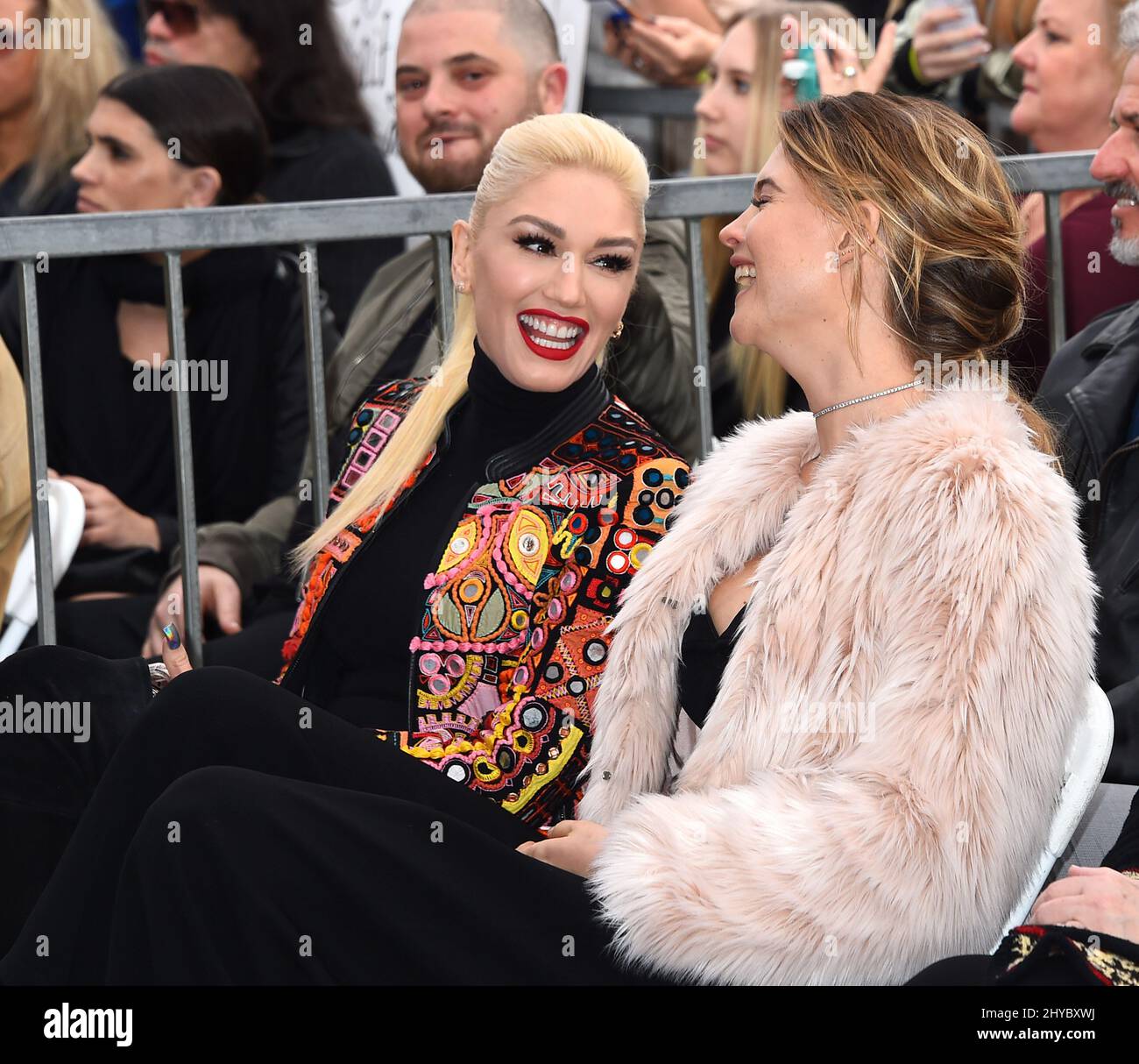 Gwen Stefani and Behati Prinsloo attending Adam Levine's Hollywood Walk ...