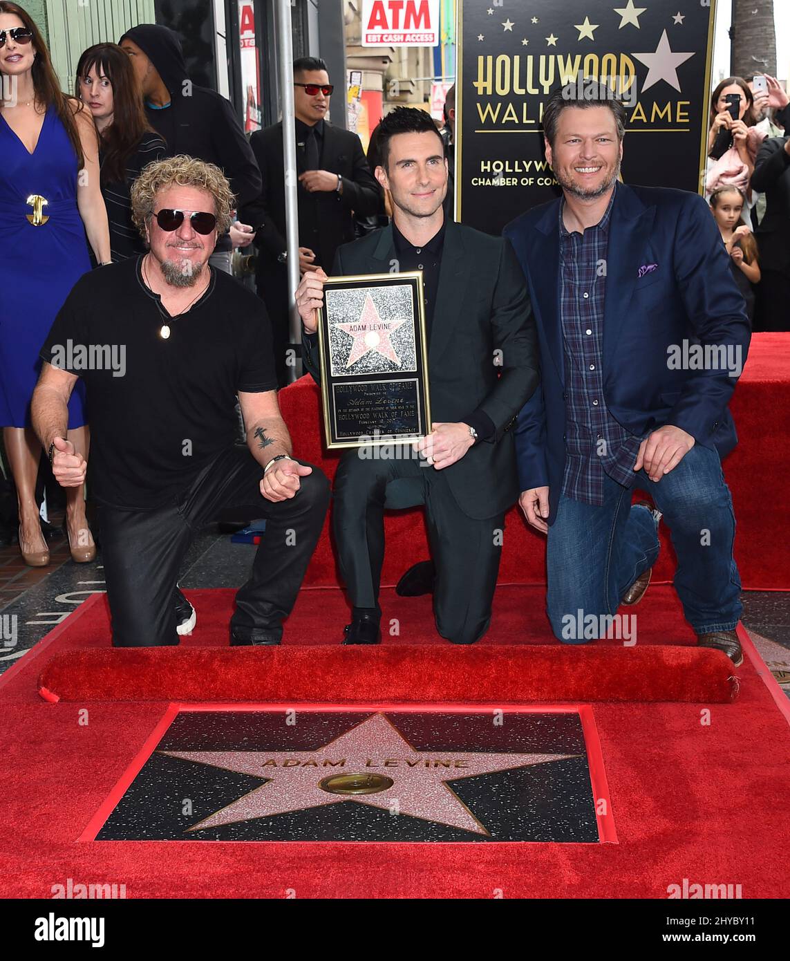 February 10, 2016 Hollywood, CA Sammy Hagar, Adam Levine and Blake ...