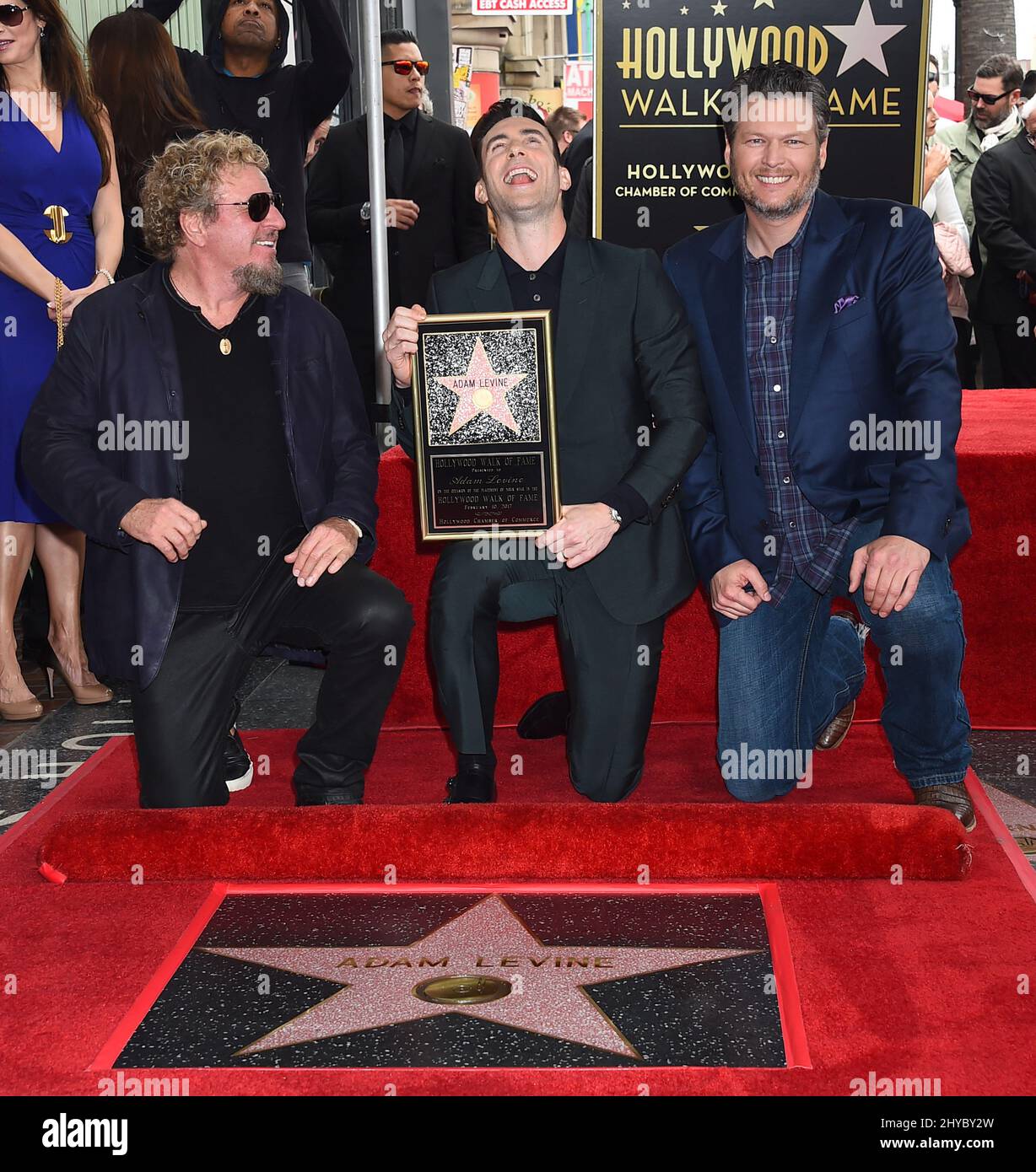 February 10, 2016 Hollywood, CA Sammy Hagar, Adam Levine and Blake ...