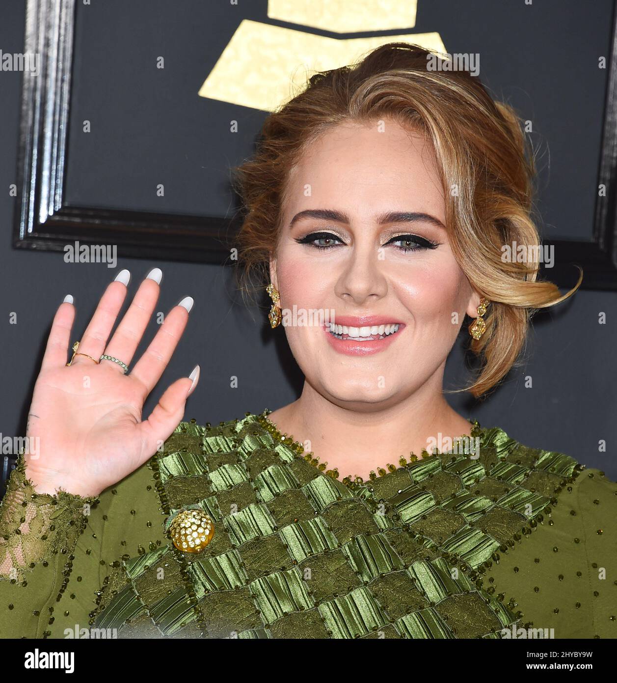 Adele attending the 59th Annual Grammy Awards in Los Angeles Stock ...