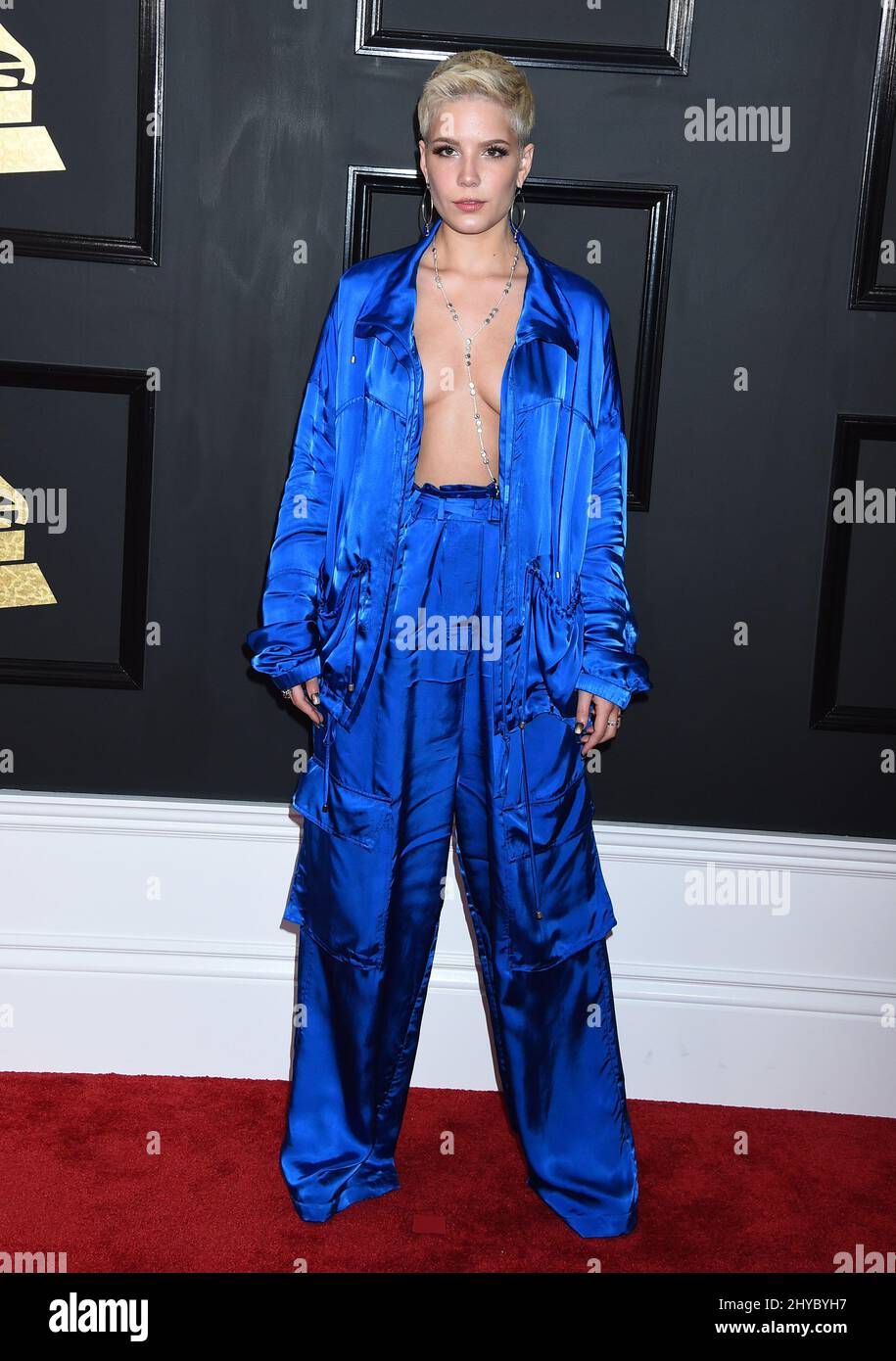 Halsey attending the 59th Annual Grammy Awards in Los Angeles Stock ...
