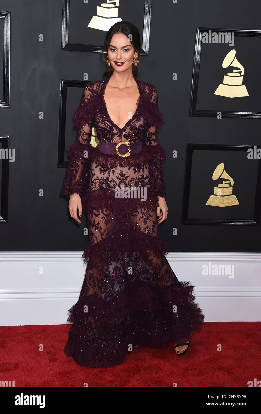 Nicole Trunfio attending the 59th Annual Grammy Awards in Los Angeles ...