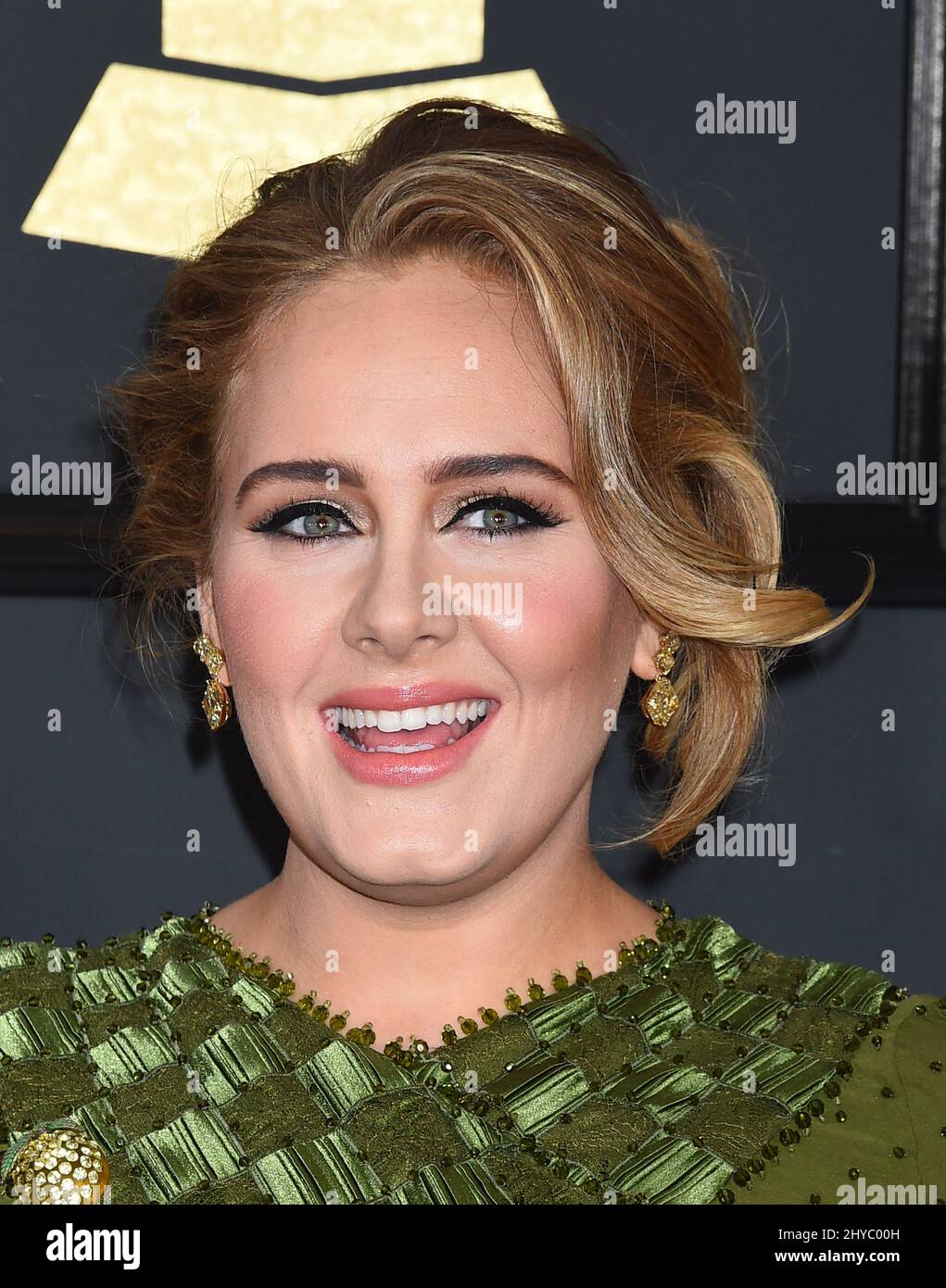 Adele attending the 59th Annual Grammy Awards in Los Angeles Stock ...