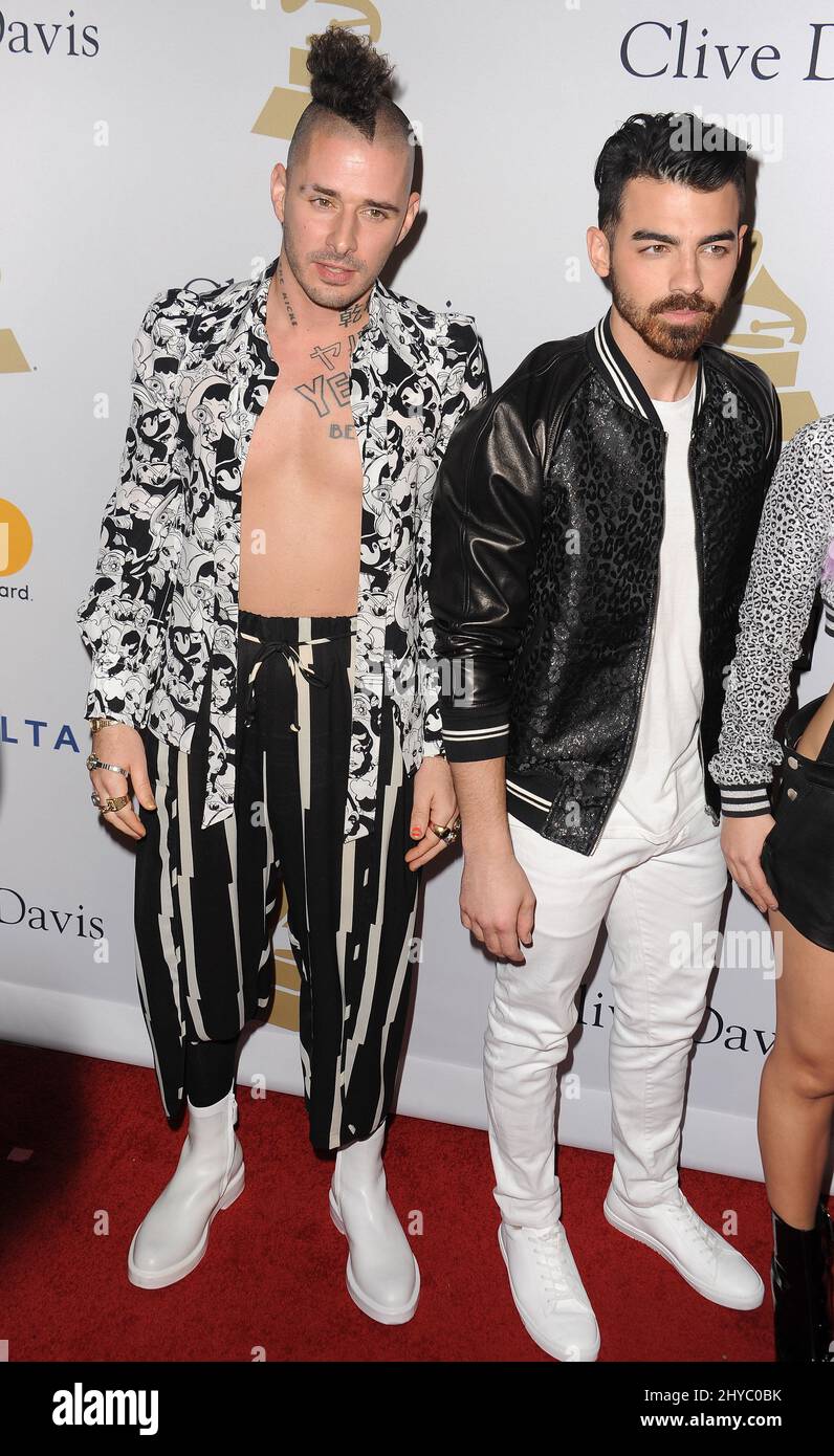 Joe Jonas, Cole Whittle attends the 2017 Pre-GRAMMY Gala and Salute To ...
