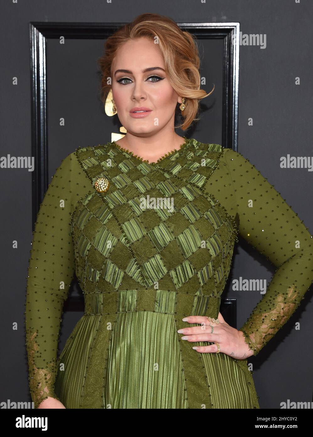 Adele attending the 59th Annual Grammy Awards in Los Angeles Stock ...