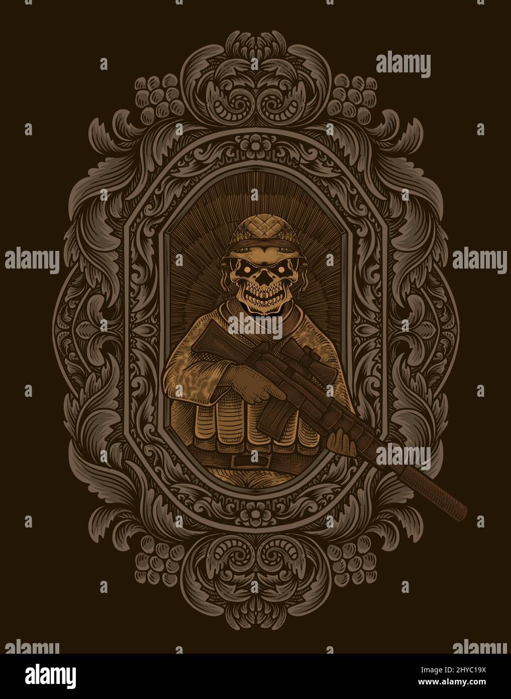 Vintage engraving soldier Stock Vector Images - Alamy