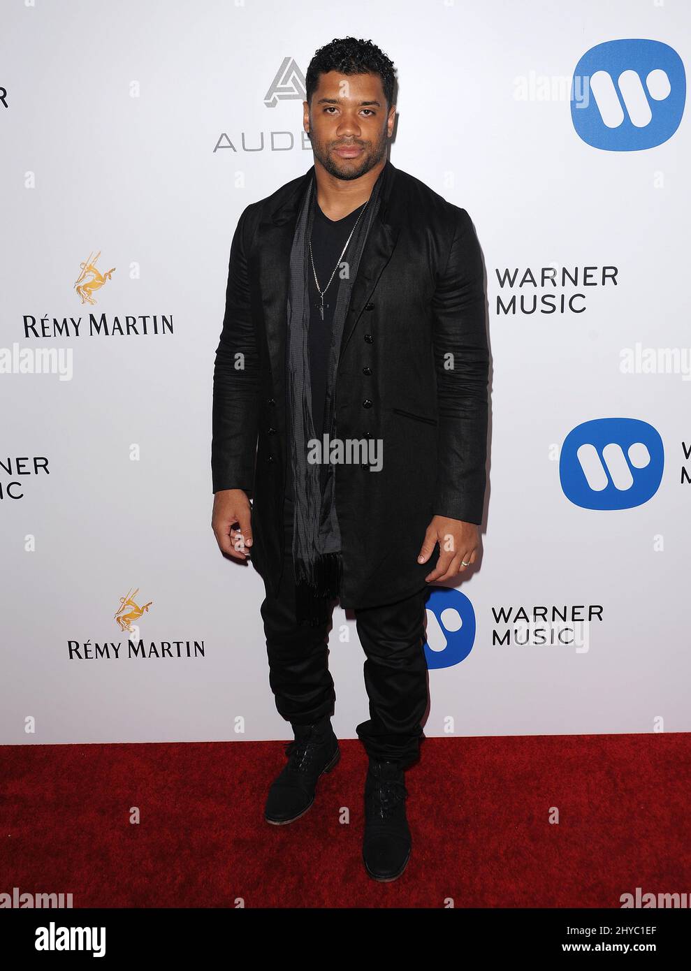 Russell Wilson attending the Warner Music Group Hosts Annual Grammy ...