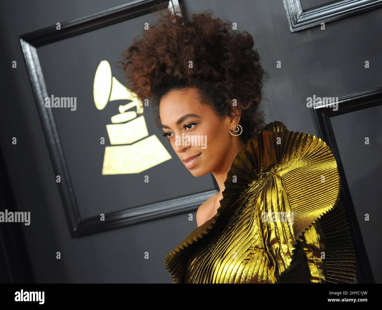Solange Knowles attending the 59th Grammy Awards in Los Angeles Stock ...