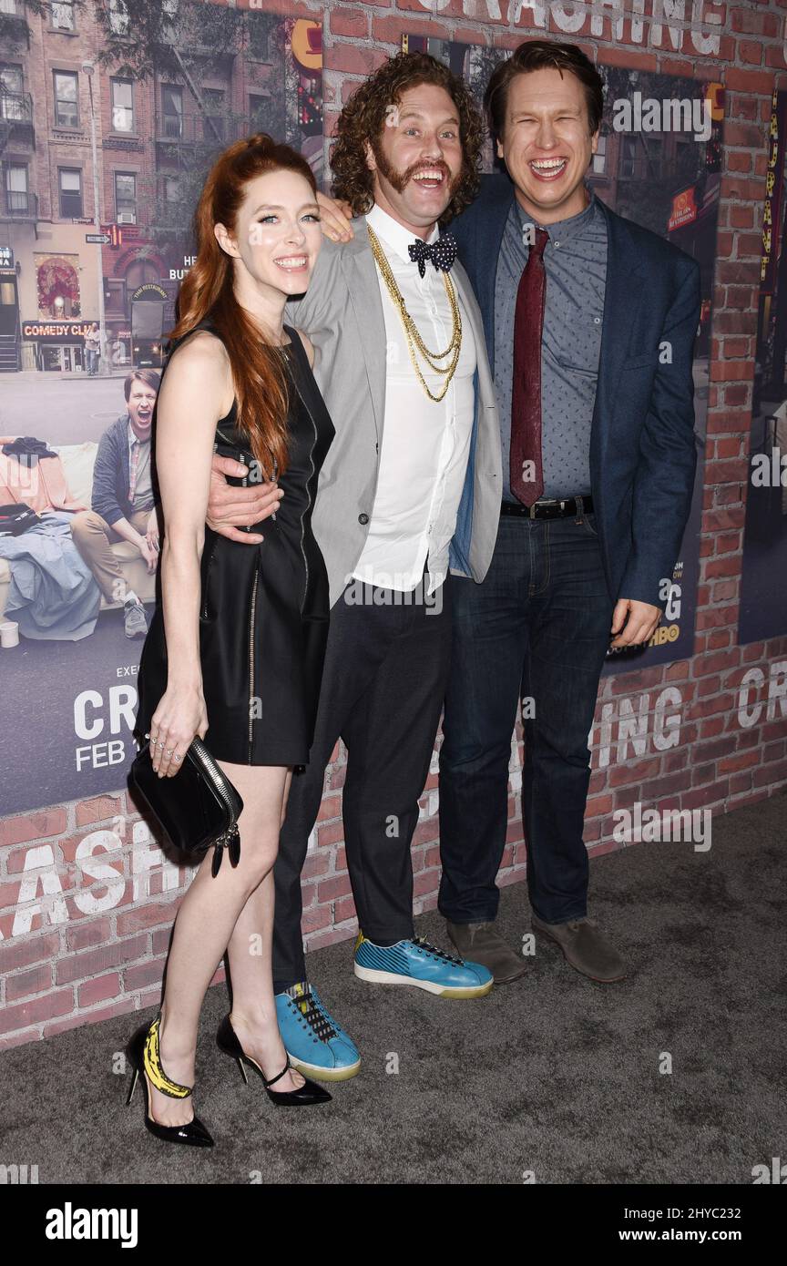 Kate Gorney Miller, T.J. Miller and Pete Holmes attends "Crashing" Los ...