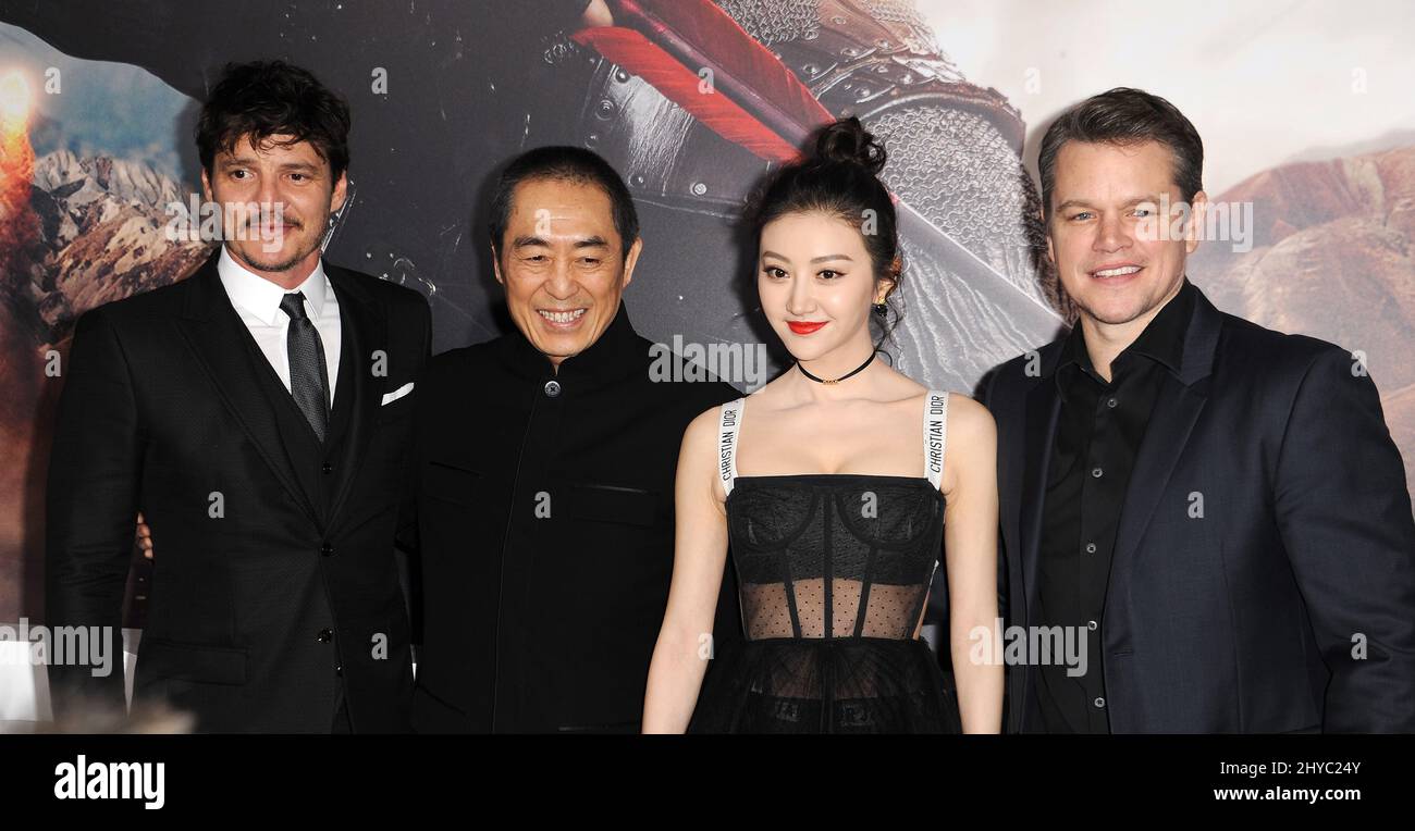 Pedro Pascal, Zhang Yimou, Jing Tian, Matt Damon attends The Great Wall ...