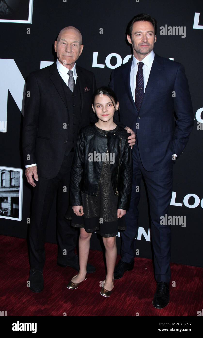 Patrick Stewart, Dafne Keen & Hugh Jackman attending the 'Logan ...