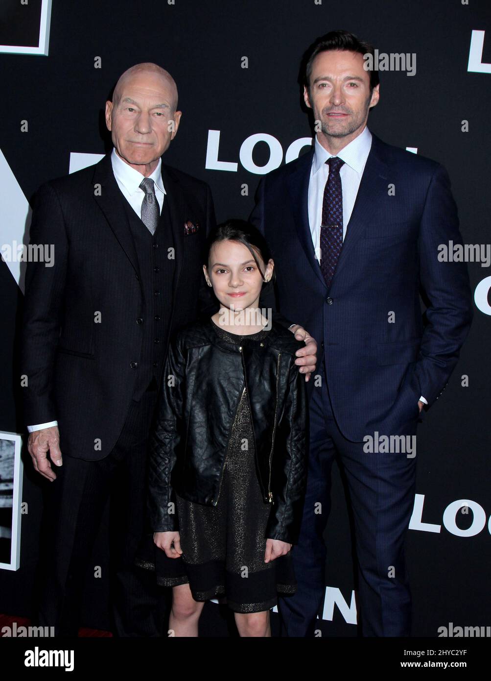 Patrick Stewart, Dafne Keen & Hugh Jackman attending the 'Logan ...