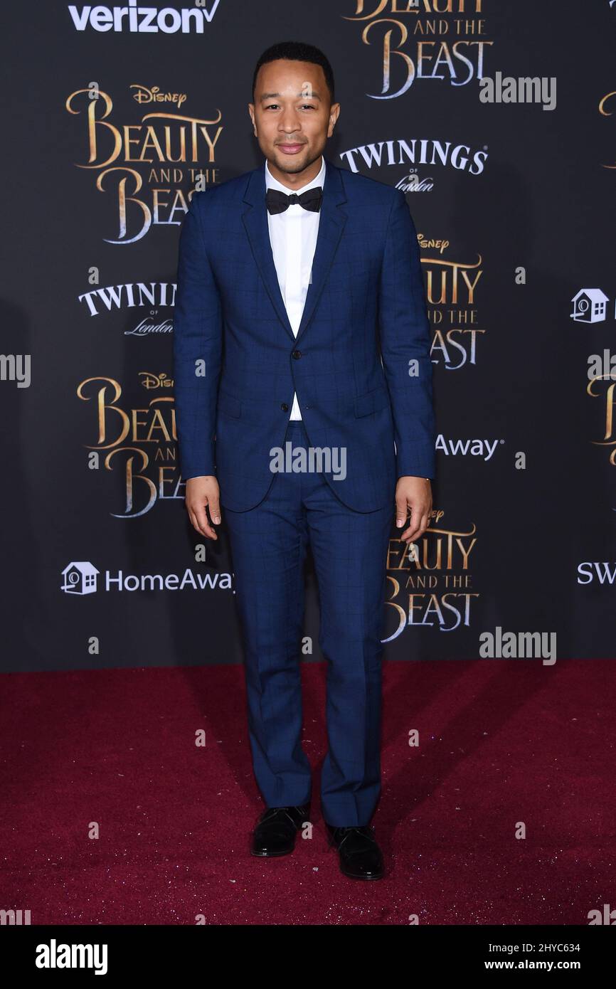 John Legend attending the World Premiere of Beauty and the Beast in Los ...