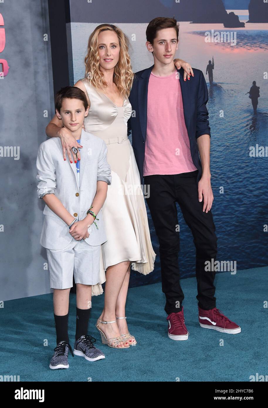 Kim Raver, Luke Boyer and Leo Boyer attending Warner bros. Pictures and ...