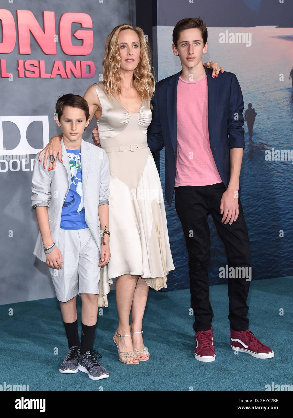 Kim Raver, Luke Boyer and Leo Boyer attending Warner bros. Pictures and ...