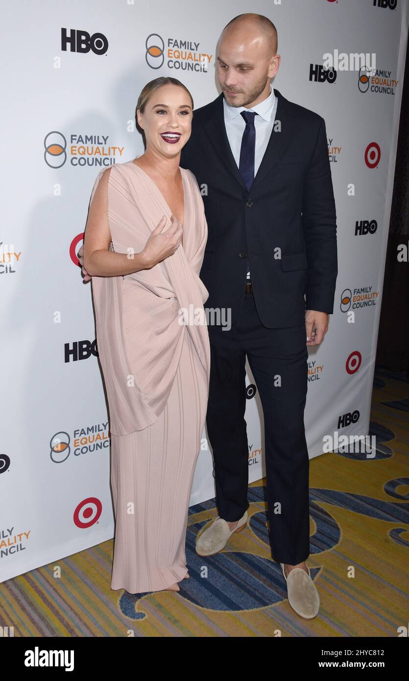 Becca Tobin and Zach Martin arrives at the Family Equality Council's ...