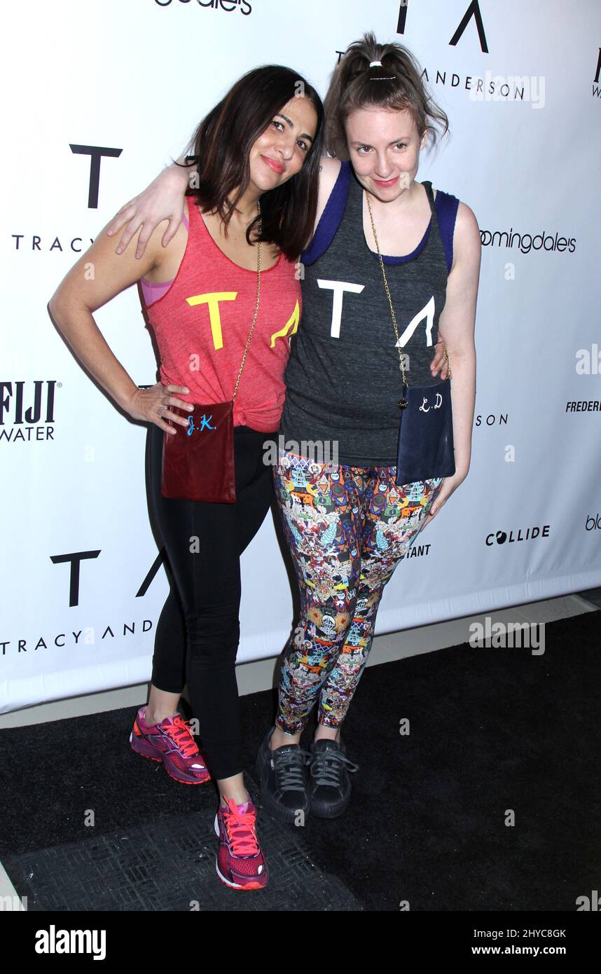 Jenni Konner & Lena Dunham attending the Tracy Anderson Flagship Studio ...
