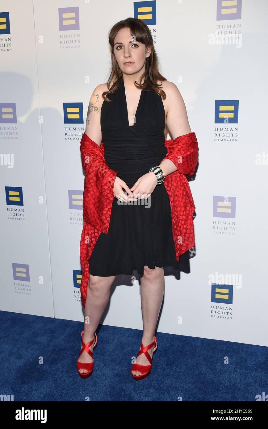 Lena Dunham arriving to the Human Rights Campaign 2017 LA Gala held at ...