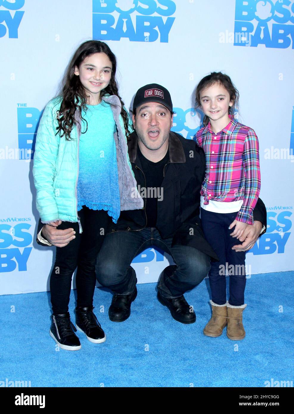 Gregg Bello & daughters arriving at "The Boss Baby" New York Premiere ...