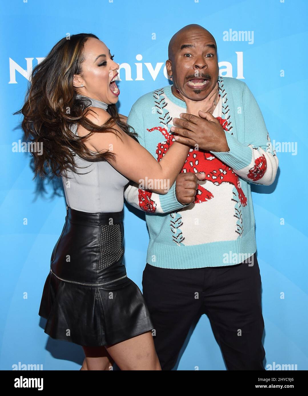 Amber Stevens West and David Alan Grier arriving at the NBC Universal ...